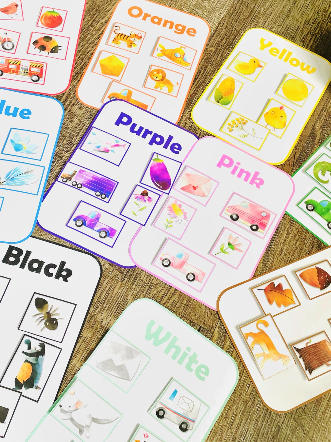 Color Matching Flashcard Game-preschool Morning Menu-preschool ...