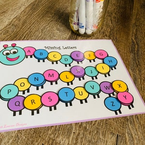 ABC Caterpillar Matching Game, Preschool Alphabet Game, Homeschool ...
