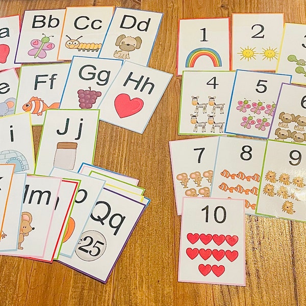 Number and Letter Flashcards - Etsy