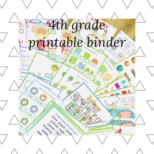 4th Grade Learning Binder - Etsy