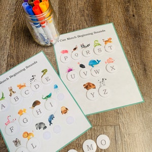 Preschool Alphabet Game, Homeschool Printable Beginning Sounds Game ...