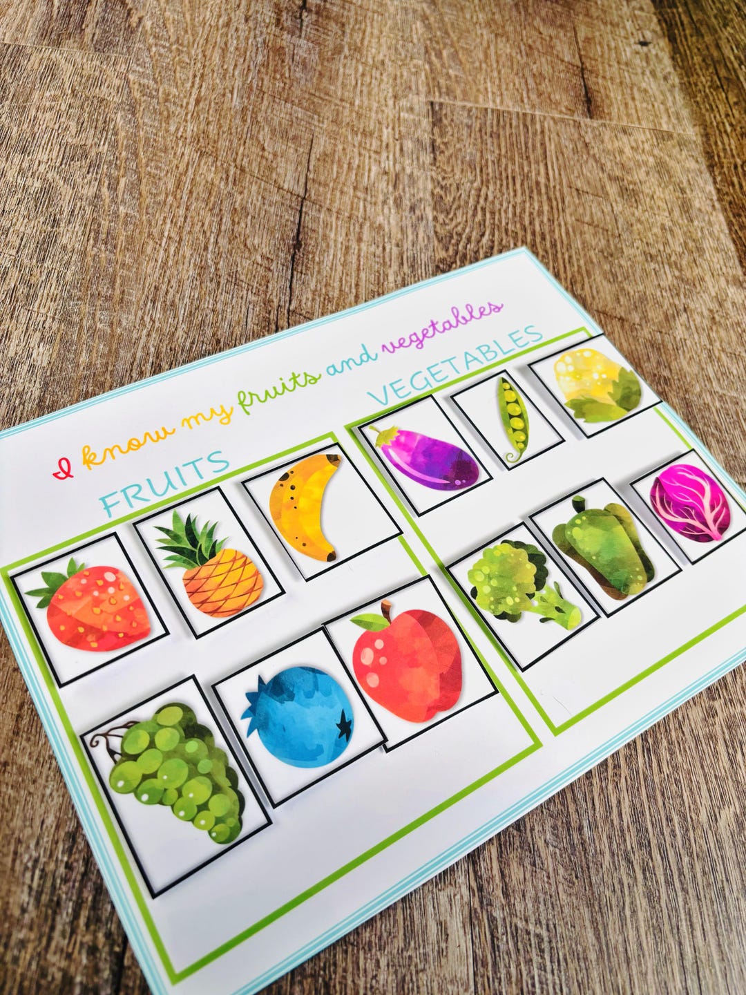 Fruit and Vegetable Matching Game - Preschool, Kindergarten, Homeschool ...