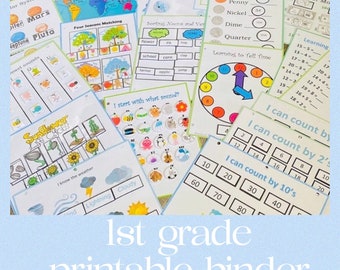 First Grade Busy Binder, Printable Educational Games, 1st Grade ...
