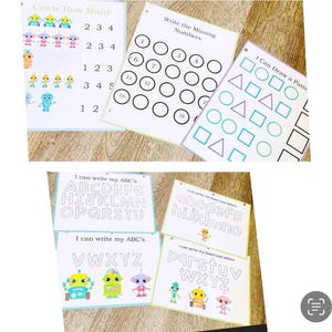 Preschool Learning Binder: Alphabet, Numbers, Colors & Shapes - Etsy