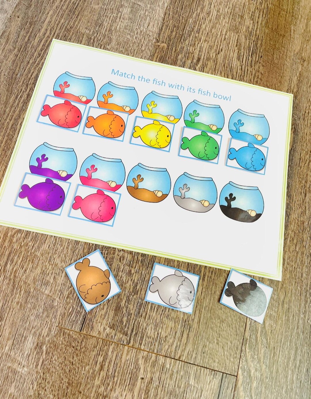 Fish Color Matching Game, Homeschool Printable, Learning Colors ...
