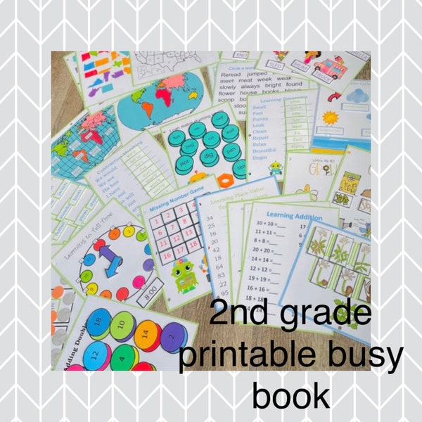 Printable Worksheets 2nd Grade - Etsy