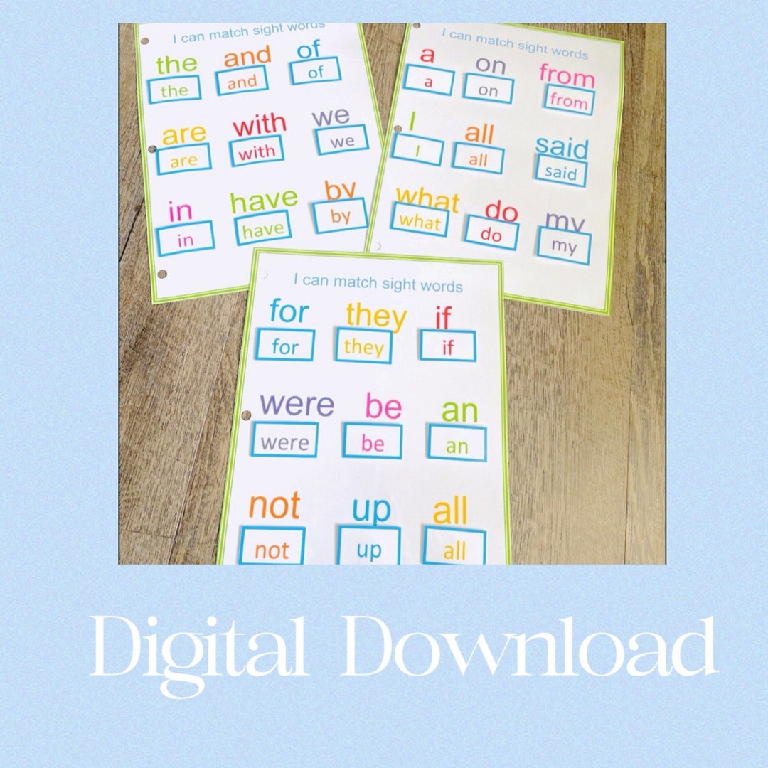 Learning Sight Words, Reading Game, Educational 1st Grade Printable ...