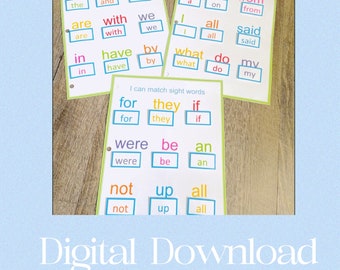 Sight Word Practice, Printable Spelling Game, Kindergarten Sight Words ...