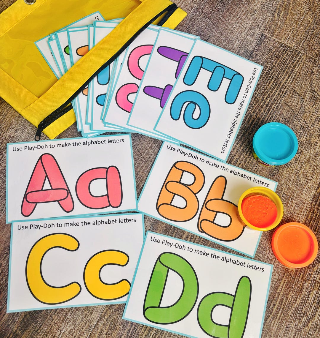 Play Dough Alphabet Mats | ABC Learning Cards for Toddlers, Fine Motor ...