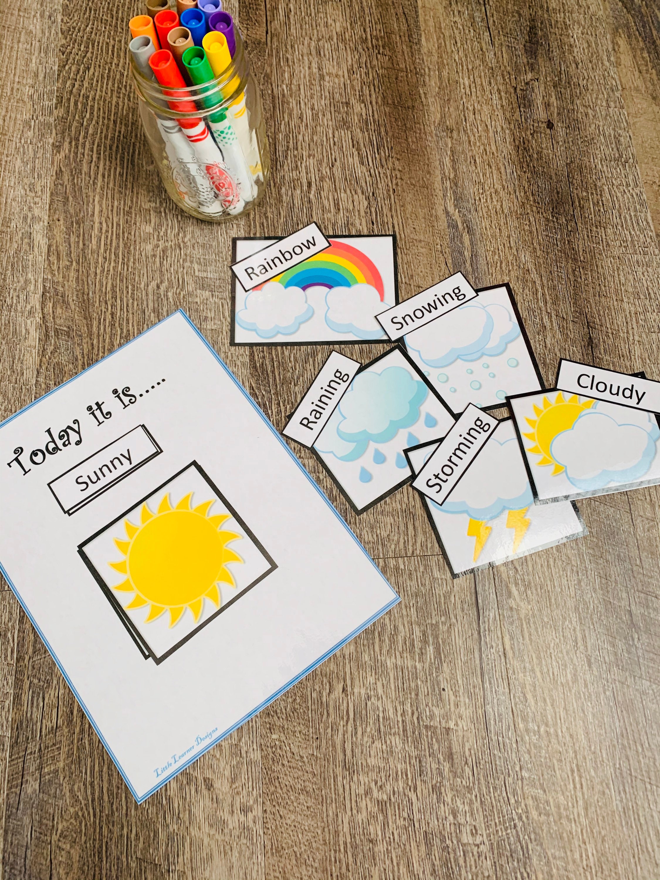 Learning about the weather Matching game Preschool | Etsy