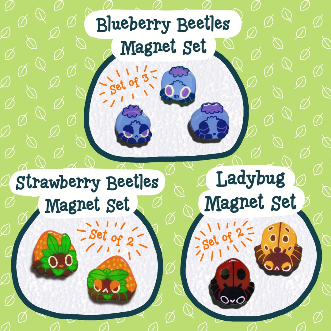 Fruit Beetles: Moody Insect Magnet Sets - Etsy