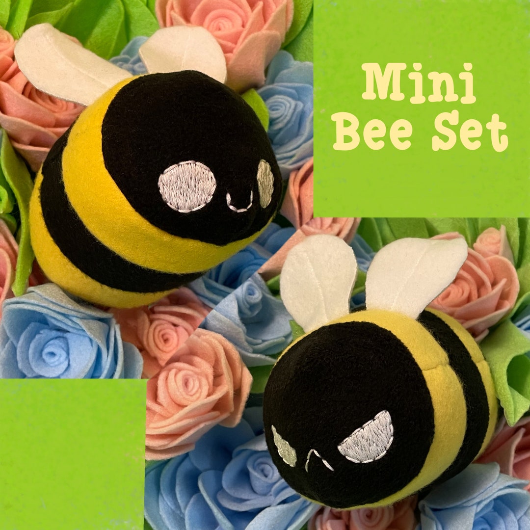 Set of 2 Mini Bees Grumpy & Happy Handmade Fleece Plush Toys - Etsy