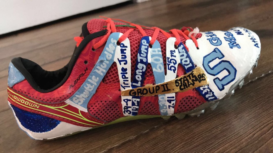 Custom Hand Painted Track Spikes, Your Name, Your Milestone, Senior ...