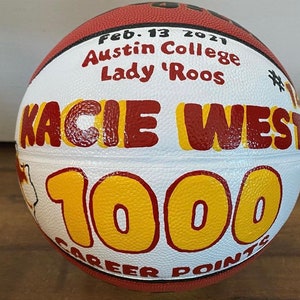 Custom Hand Painted Basketball, 1,000 Points, Your Name, Your Milestone ...