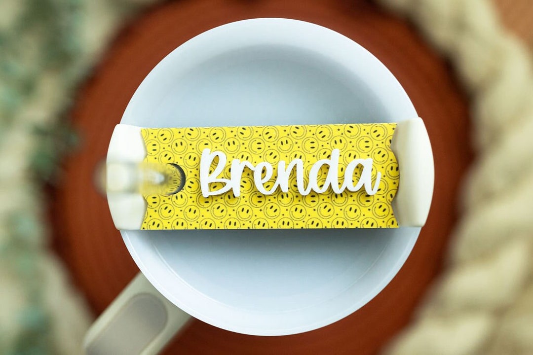 Smiley Happy Stanley Name L Stanley Tag L Personalized Stanley Name ...