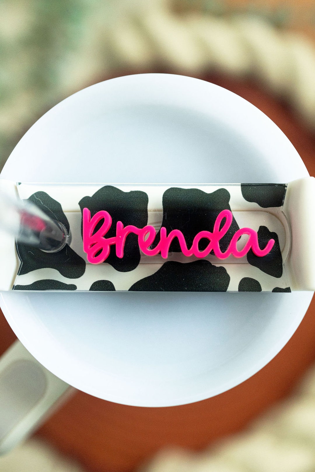 Cow Print Stanley L Cow Stanley Tag L Personalized Stanley Name Plate L ...