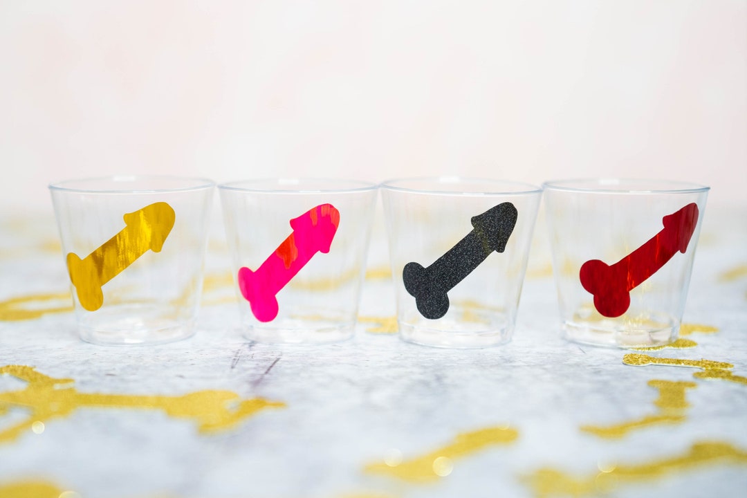 12 Penis Shot Glass, PLASTIC Shot Glass, Penis Theme, Bach, Bridal ...