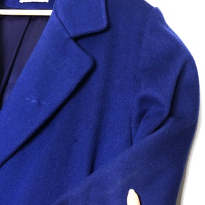 Vintage JG Hook 100% Pure Wool Blue Coat Winter Warm Long Overcoat Size ...