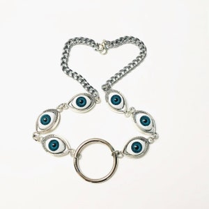 Creepy Evil Monsters 3rd Eye Red Blue Eyeballs Eye of the Heaven Choker ...