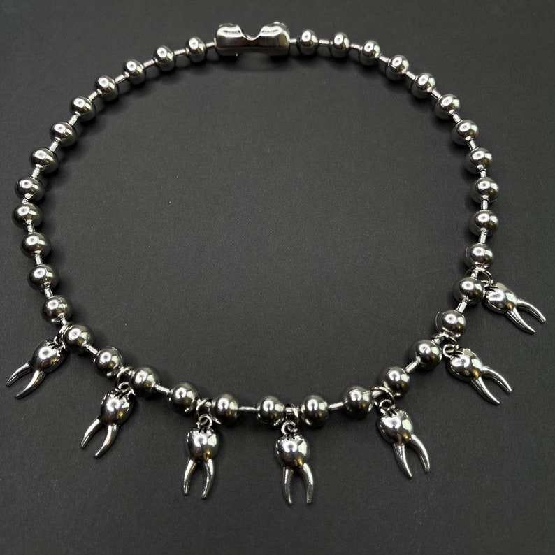 Teeth Choker Tooth Necklace Chunky Big Bead Ball Chains - Etsy