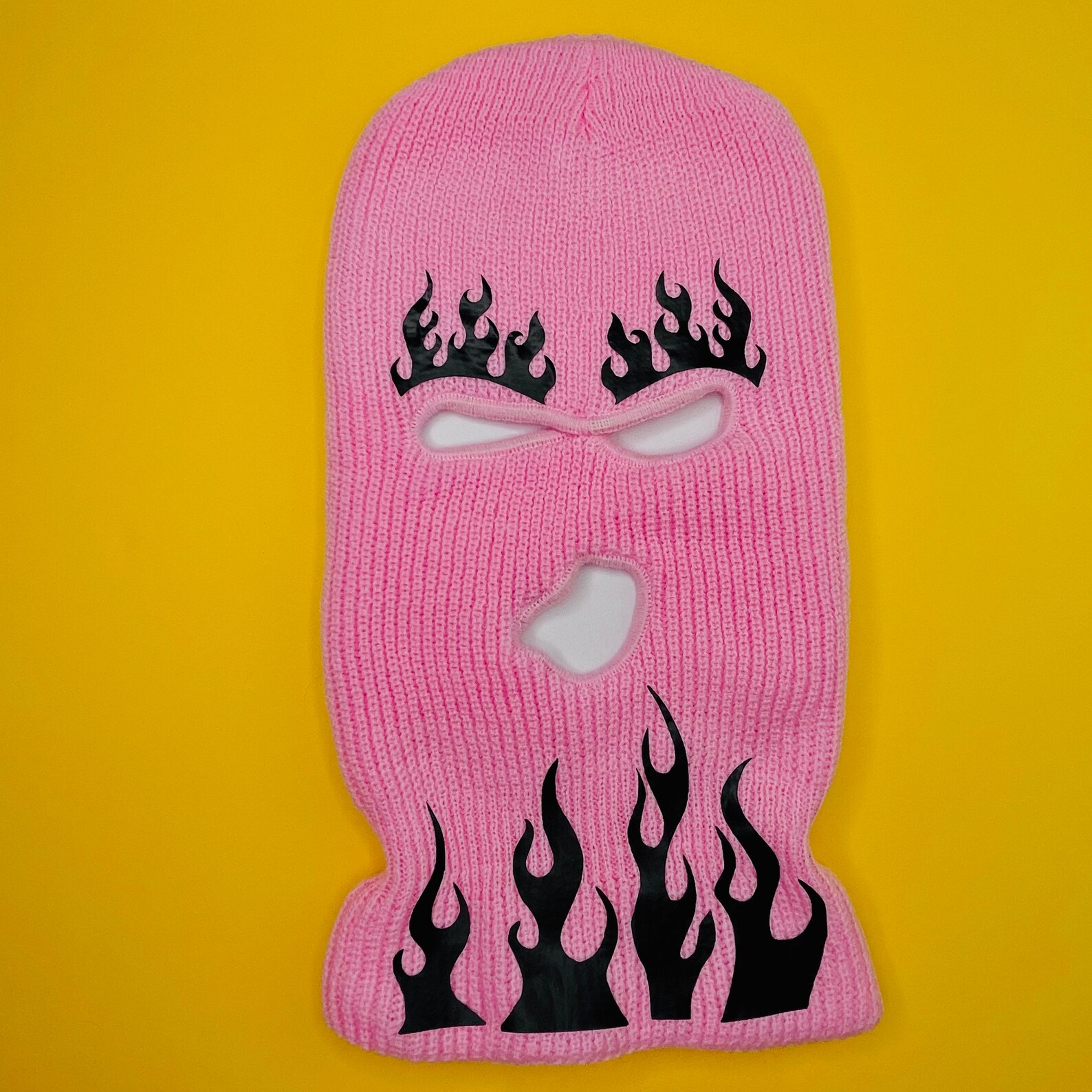 Flames Ski Mask Pink Beanie Balaclava Full Face Mask Black | Etsy