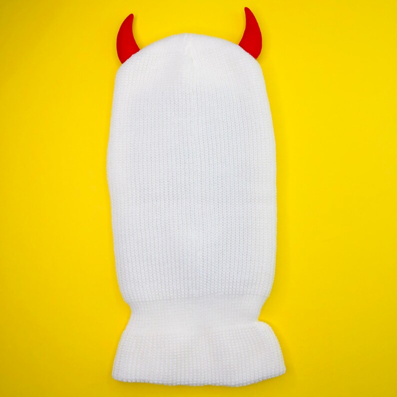 Bloody Red CRY DEVIL Ski Mask White Skimask Evil Horns Beanie - Etsy