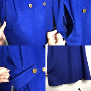Vintage JG Hook 100% Pure Wool Blue Coat Winter Warm Long Overcoat Size ...