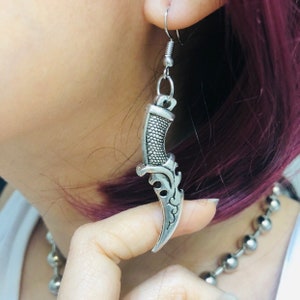 Chunky Assassin Blade Dagger Combat Knife Earrings, Hooks Earrings ...