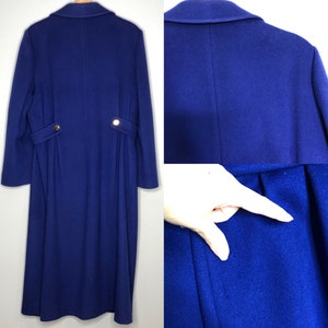Vintage JG Hook 100% Pure Wool Blue Coat Winter Warm Long Overcoat Size ...