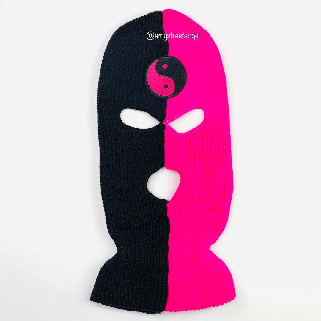 Yin Yang Ski Mask Ying Yung Face Mask 3 Hole Black Magenta Hot - Etsy