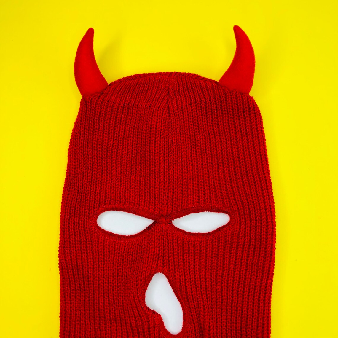 Unisex Goth DEVIL Ski Mask Skimask Evil Horns Beanie Balaclava | Etsy UK