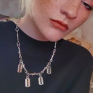 Chunky Razor Blade Barbed Thorns Spiked Wire Chain Pants Chain Side ...