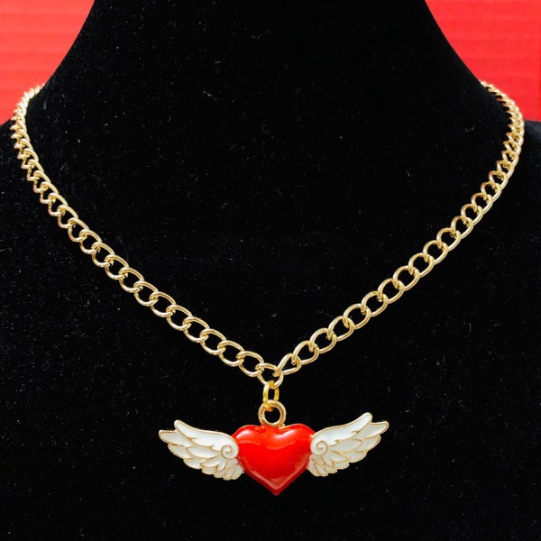 Heart Wings Necklace - Etsy