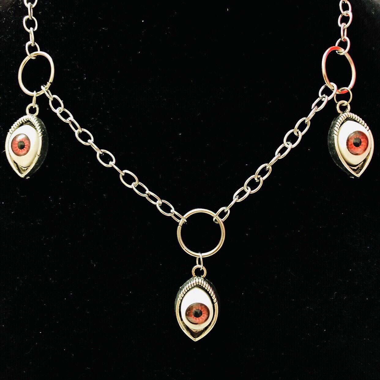 Red Evils Monster Eyes Necklace 3rd Eye Choker Stainless Steel | Etsy