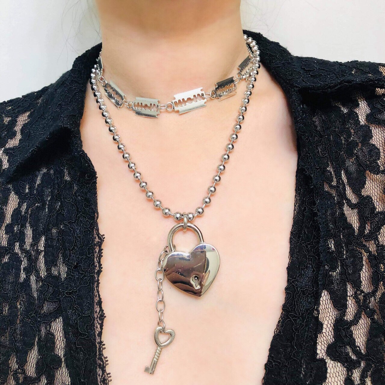 Super sick Razor link chain choker necklace | Etsy