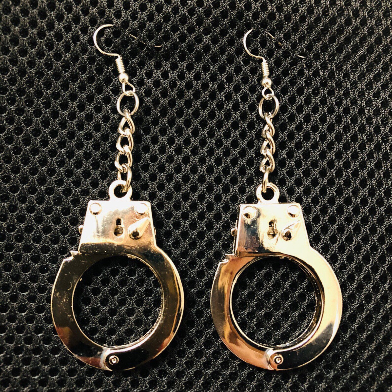 Chunky Handcuffs Earrings Drop Dangling Cuffs Weird Punk Rock - Etsy