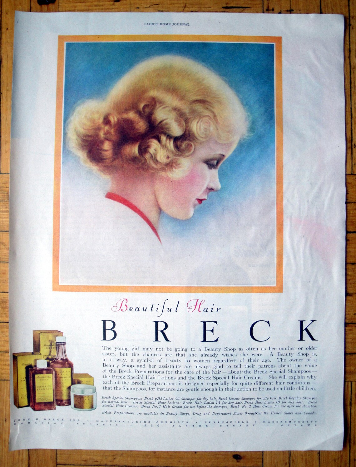 1947 Breck Special Shampoo Beautiful Hair Original 13.5 10.5 - Etsy Canada