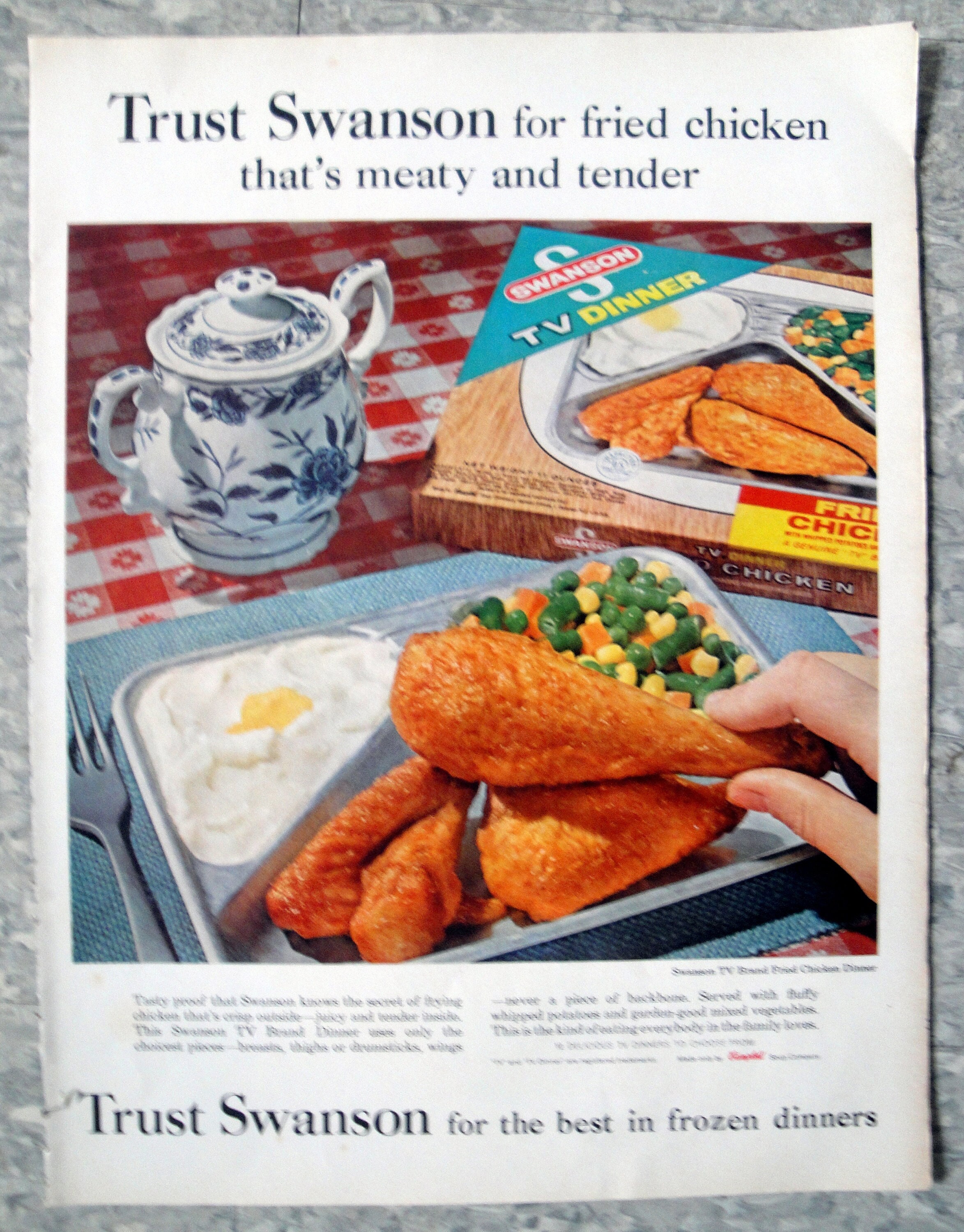 1962 Swanson Frozen TV Dinner Chicken Campbell Original 13.5 | Etsy
