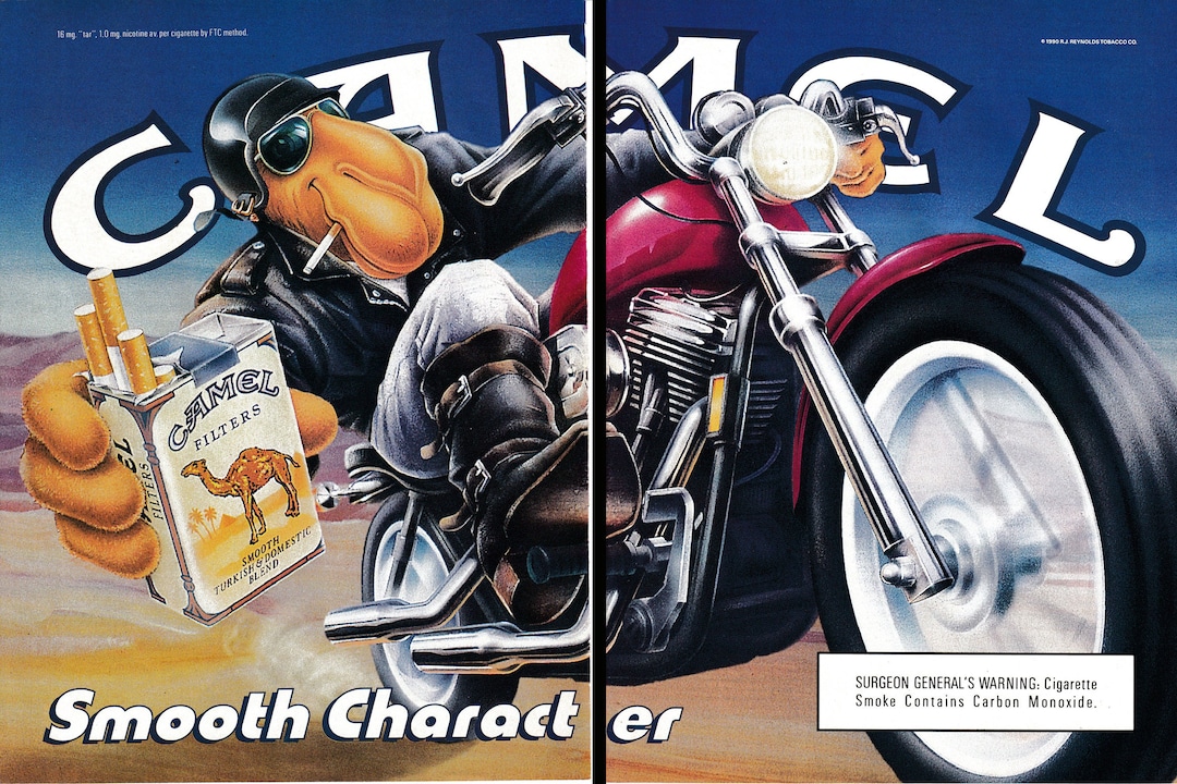 1990 JOE Camel Motorcycle Chopper Tobacco-cigarette Smoking -original 2 ...