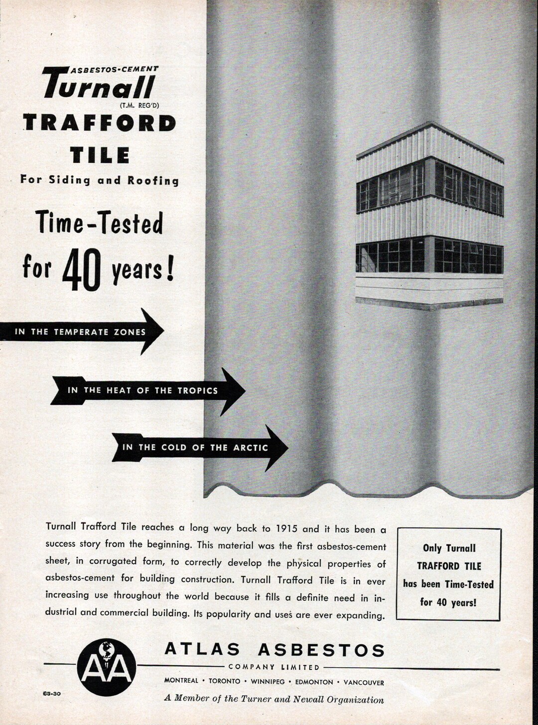 1956 Asbestos Tile Siding Roofing Atlas Original Magazine Ad - Etsy