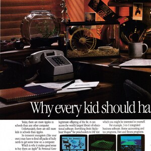 1985 Apple Iic Pc-every Kid Needs A Apple After School-original 2 Page ...