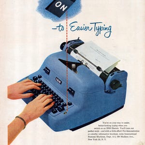 1952 IBM Electric Typewriter Easier Typing Original 13.5 * 10.5 ...