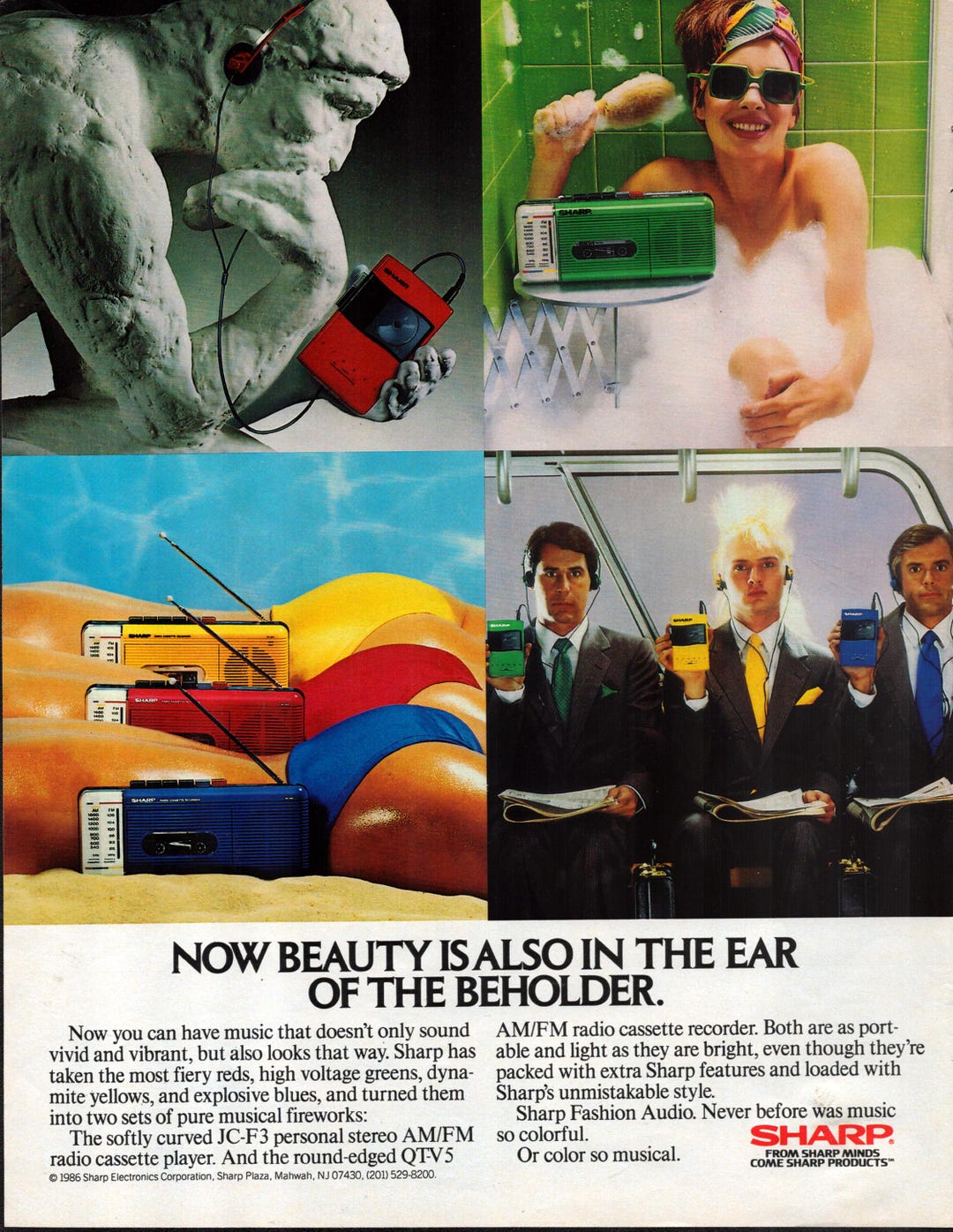 1986 Sharp AM-FM Portable Radio Cassette Player Original 13 * 10 Magazine Ad - Etsy