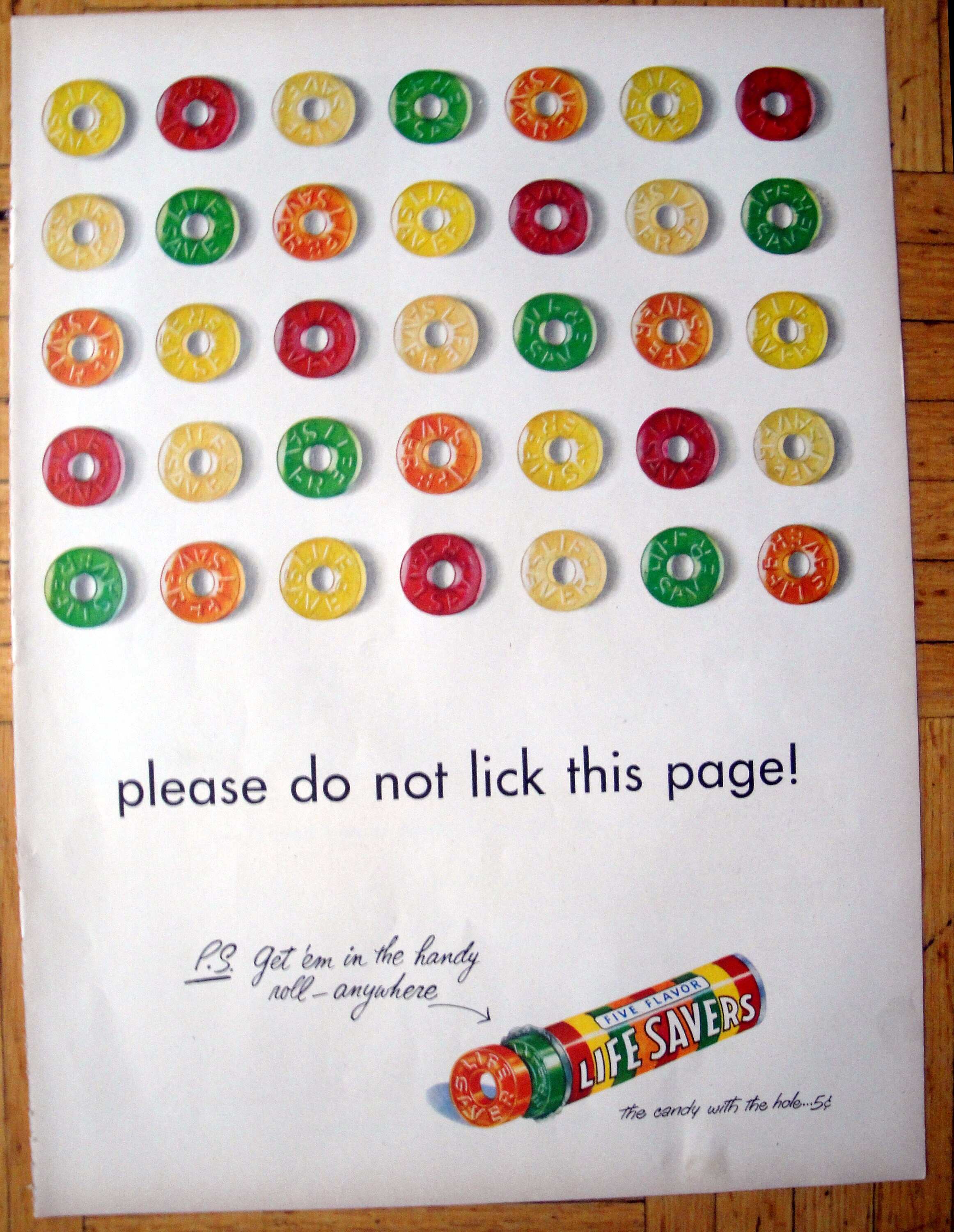 1948 Life Savers please Do Not Lick This Page-original 13.5 10.5 ...