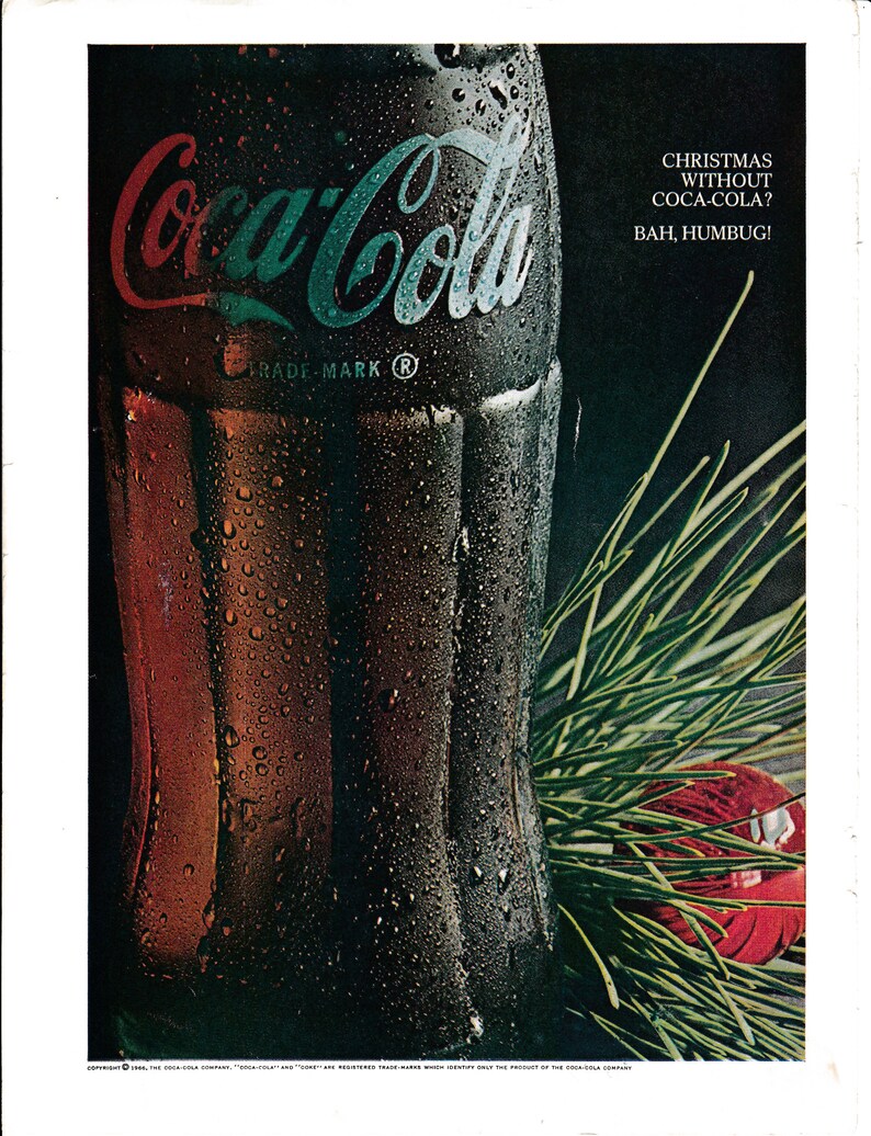 1966 Coke Coca Cola Christmas Without Coca Cola Bah | Etsy