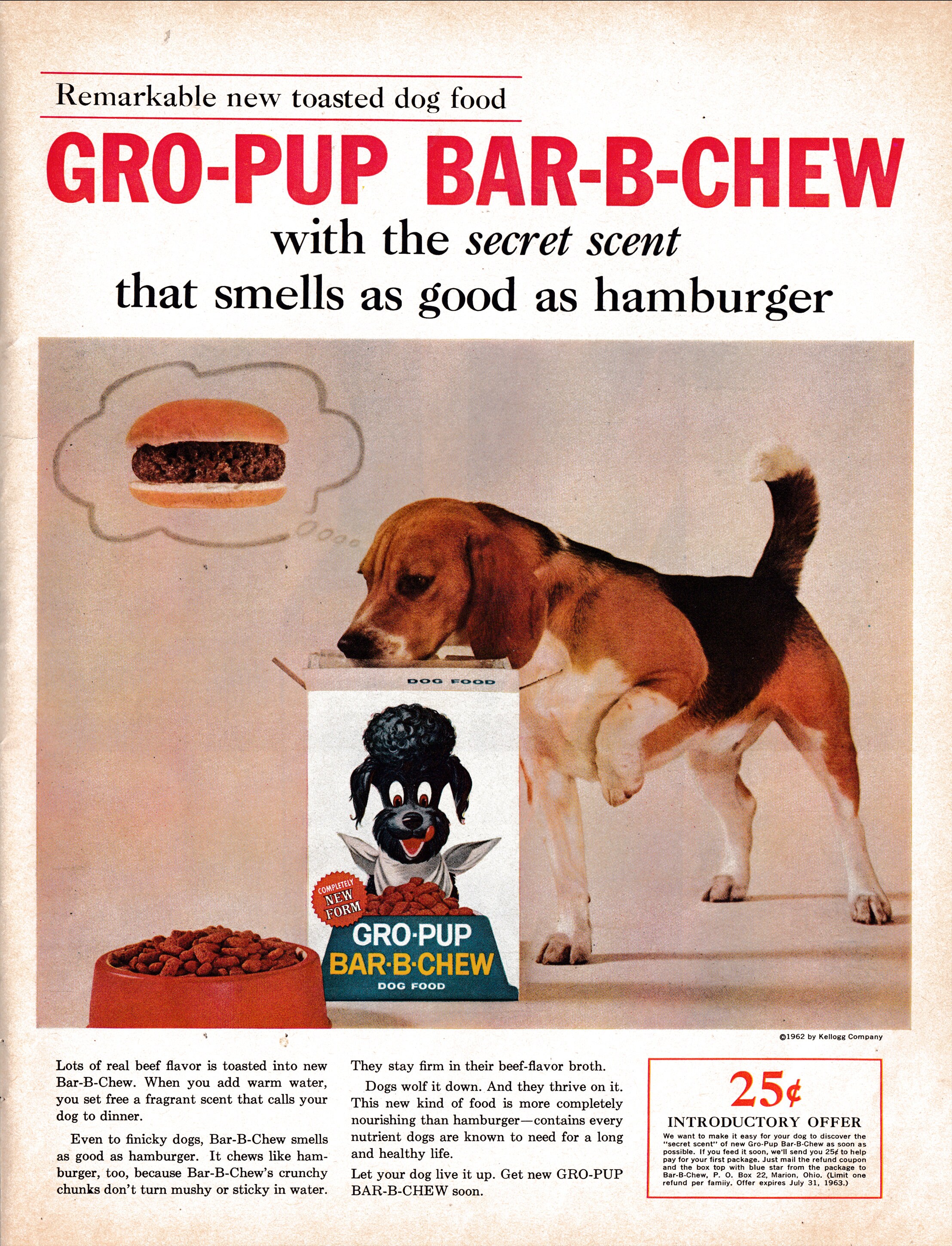 1962 Kellogg's Beagle Gro-pup Bar-b-chew Dog Food Original - Etsy Canada