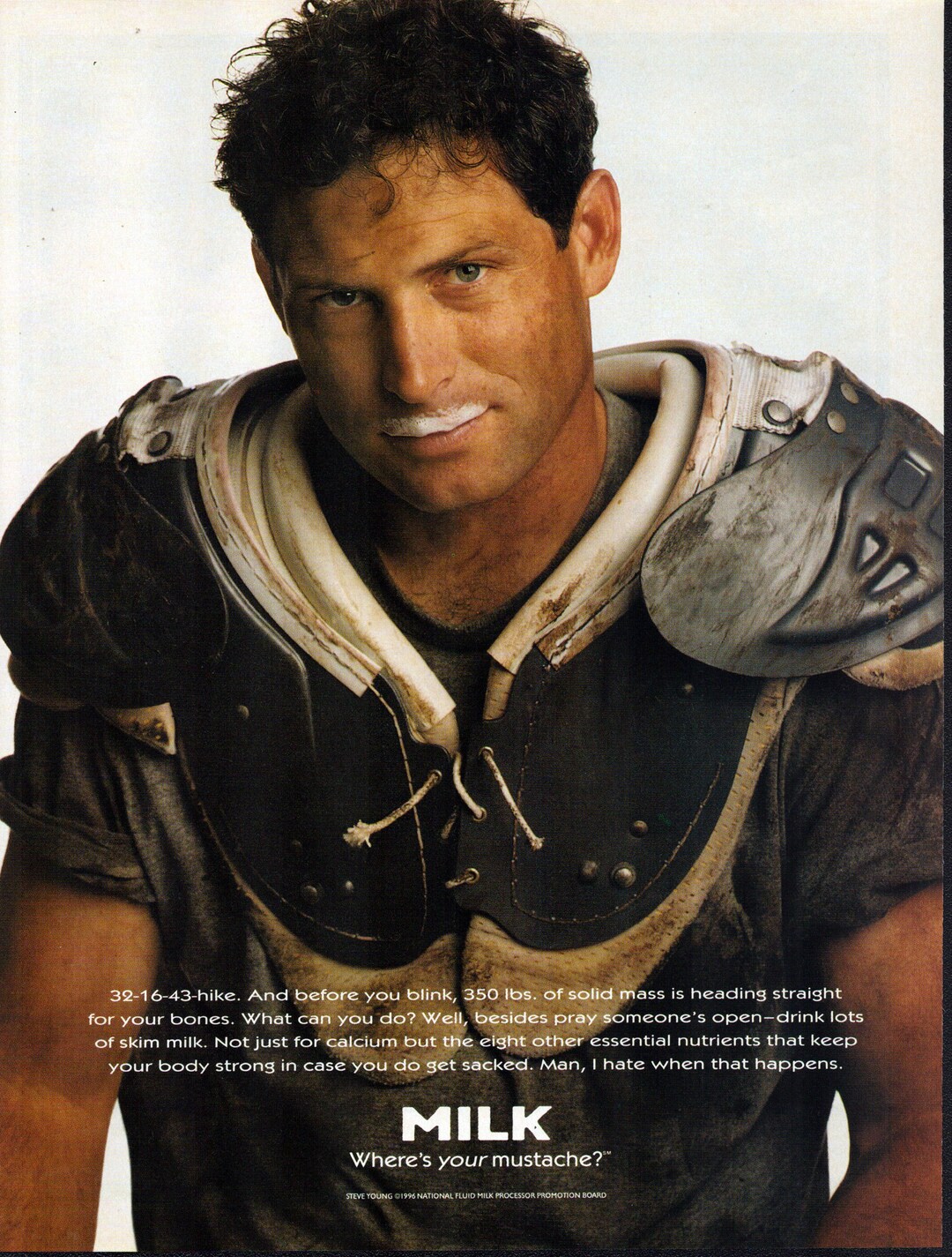 1996 Steve Young Milk Mustache Original Magazine Ad - Etsy
