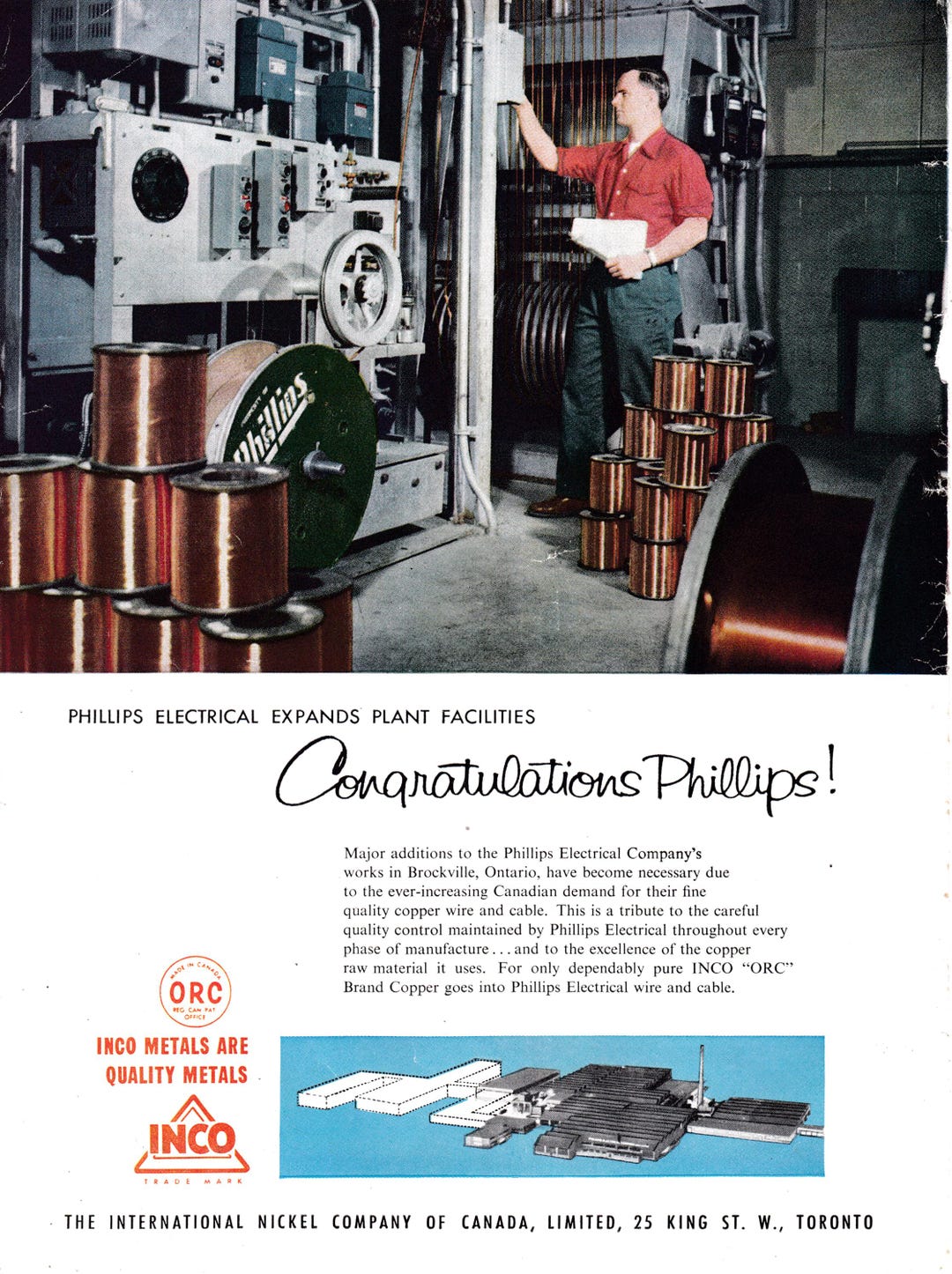 1957 Inco International Nickel Copper Wire + Cable-original Magazine Ad ...