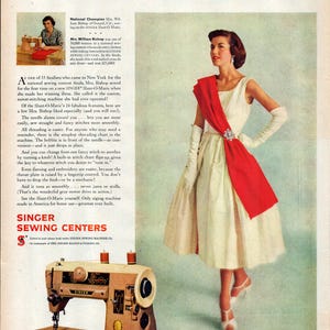 1957 Singer Slant-o-matic Sewing Machine Winning Dress Contest Original ...