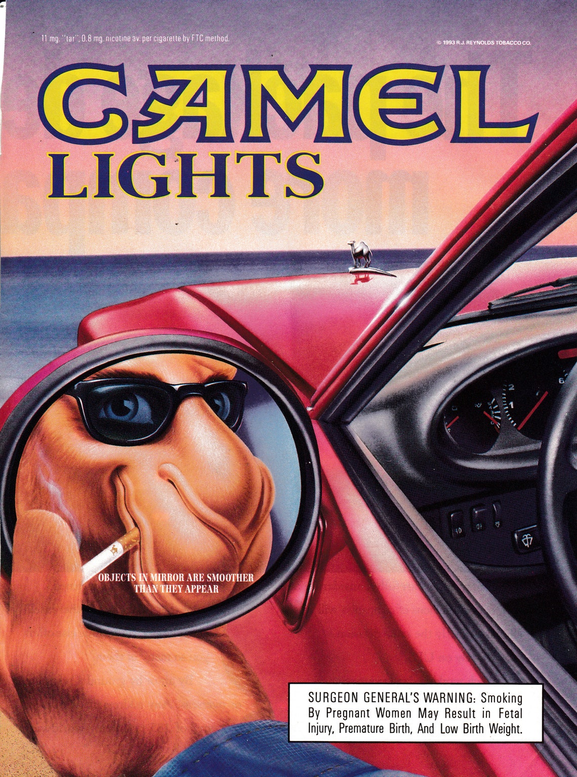 1993 JOE Camel Lights-Car Rear View Mirror Tobacco-Cigarette | Etsy